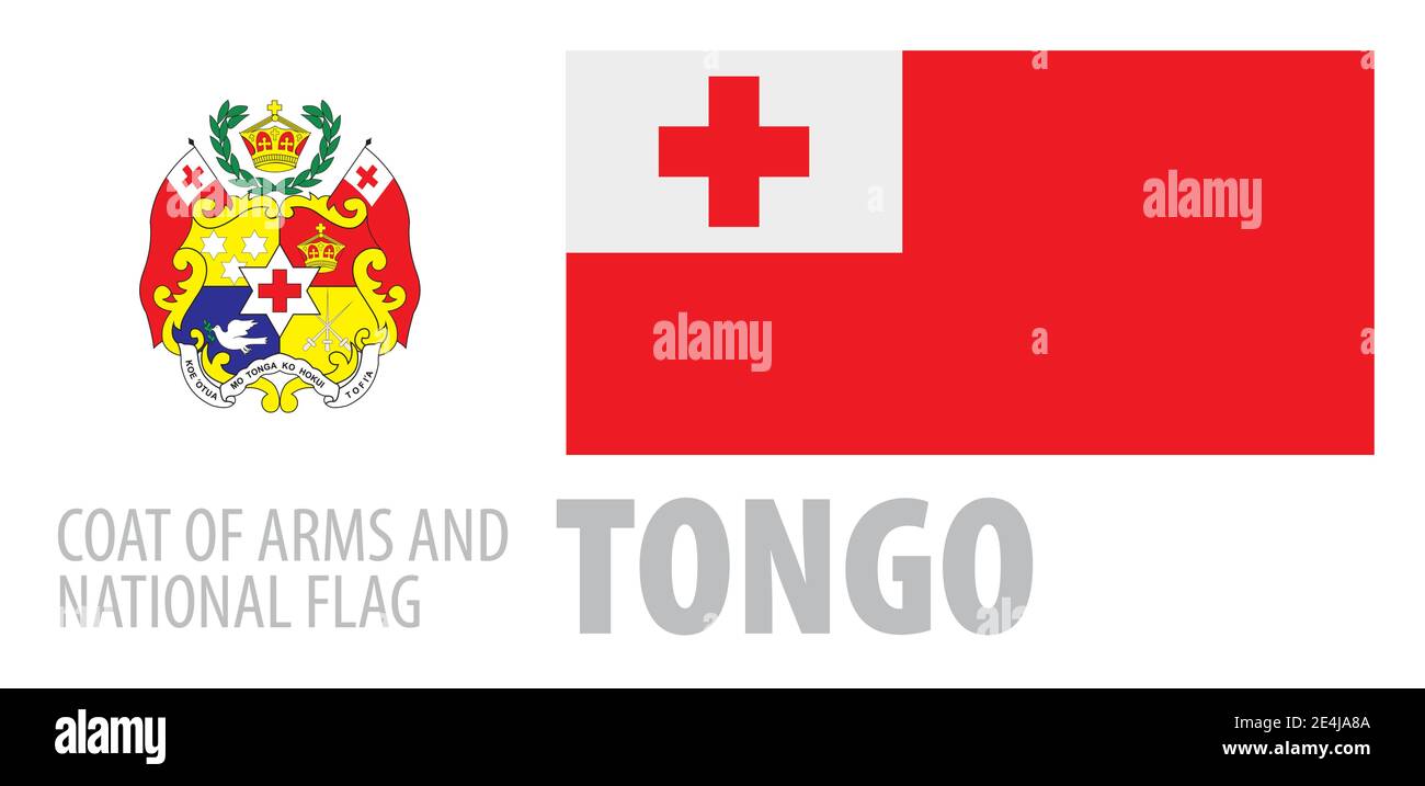 Vector set of the coat of arms and national flag of Tonga Stock Vector ...