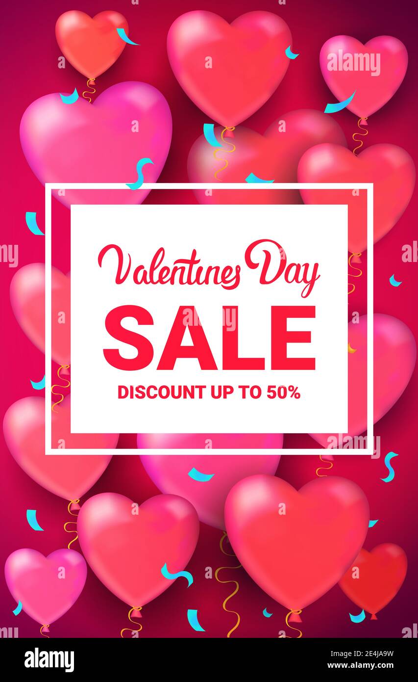 happy valentines day discount special holiday sale concept banner flyer ...