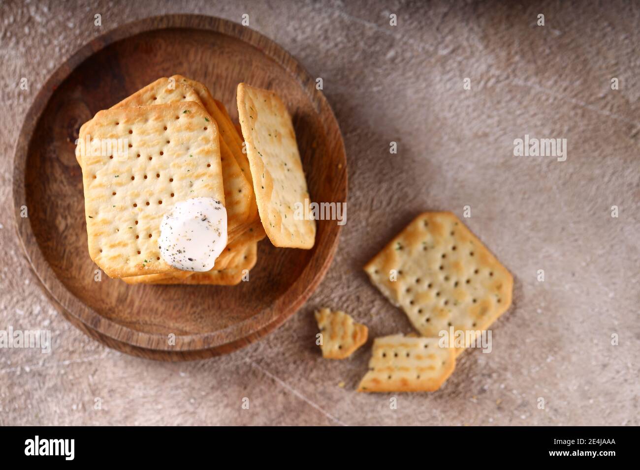 salty crackers with spices for a snack Stock Photo - Alamy