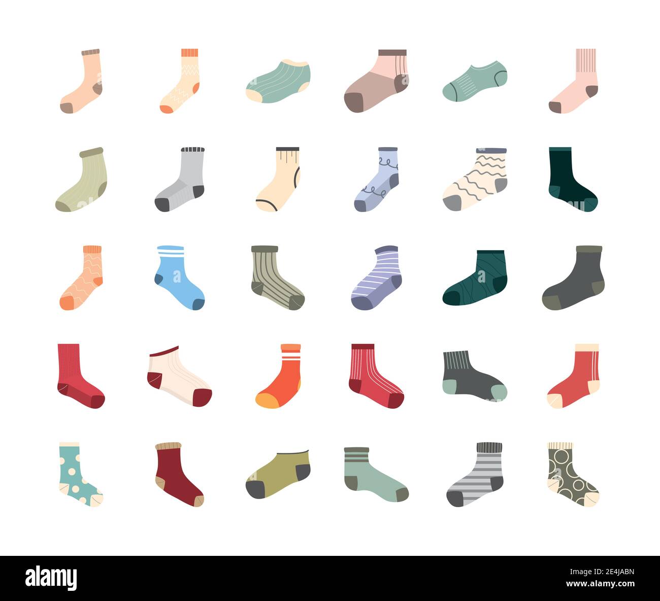 long and short socks symbol bundle design, Cloth fashion style wear and ...