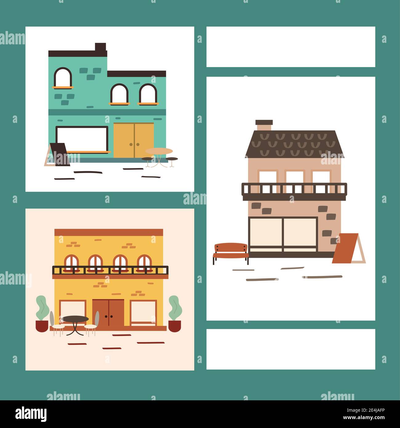 Green yellow and brown stores design of shop retail market and buy ...