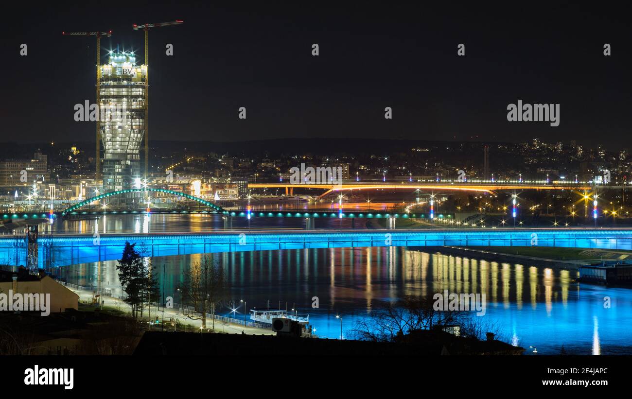 Belgrade, Serbia - January 21, 2021: View from the Belgrade fortress of ...
