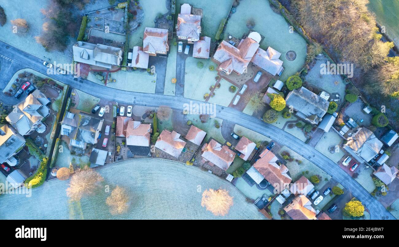 Luxury countryside rural village aerial view from above in St Andrews ...