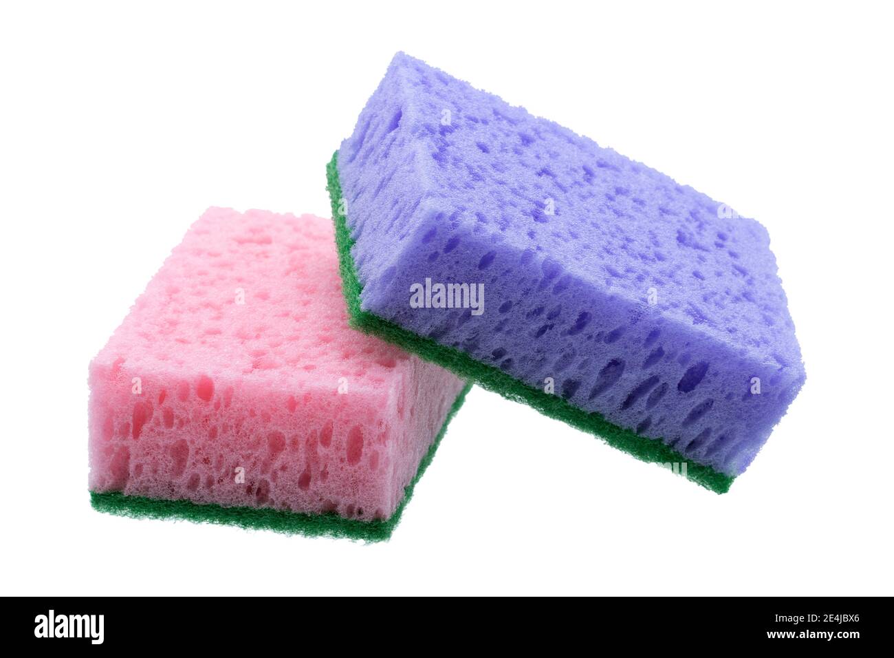 Close-up of kitchen sponge for dishes washing isolated on white ...