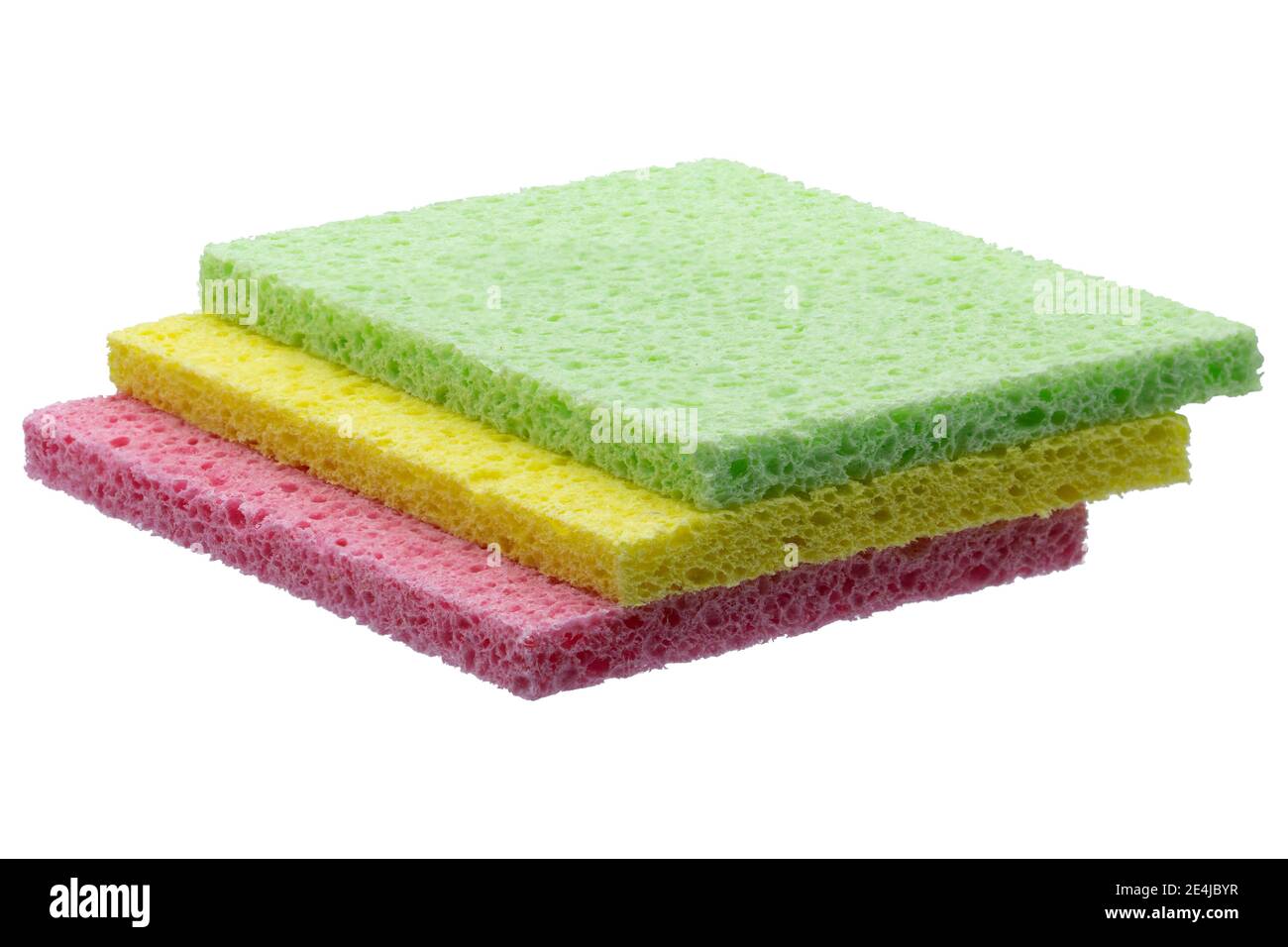 Close-up of kitchen sponge for dishes washing isolated on white ...