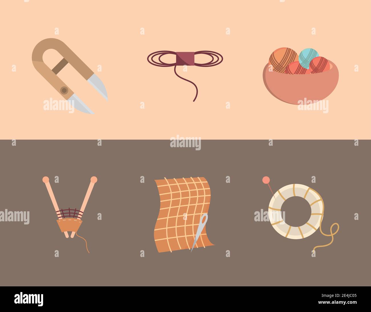 Embroidery and weaving symbol set design, Sewing and tailor shop theme ...