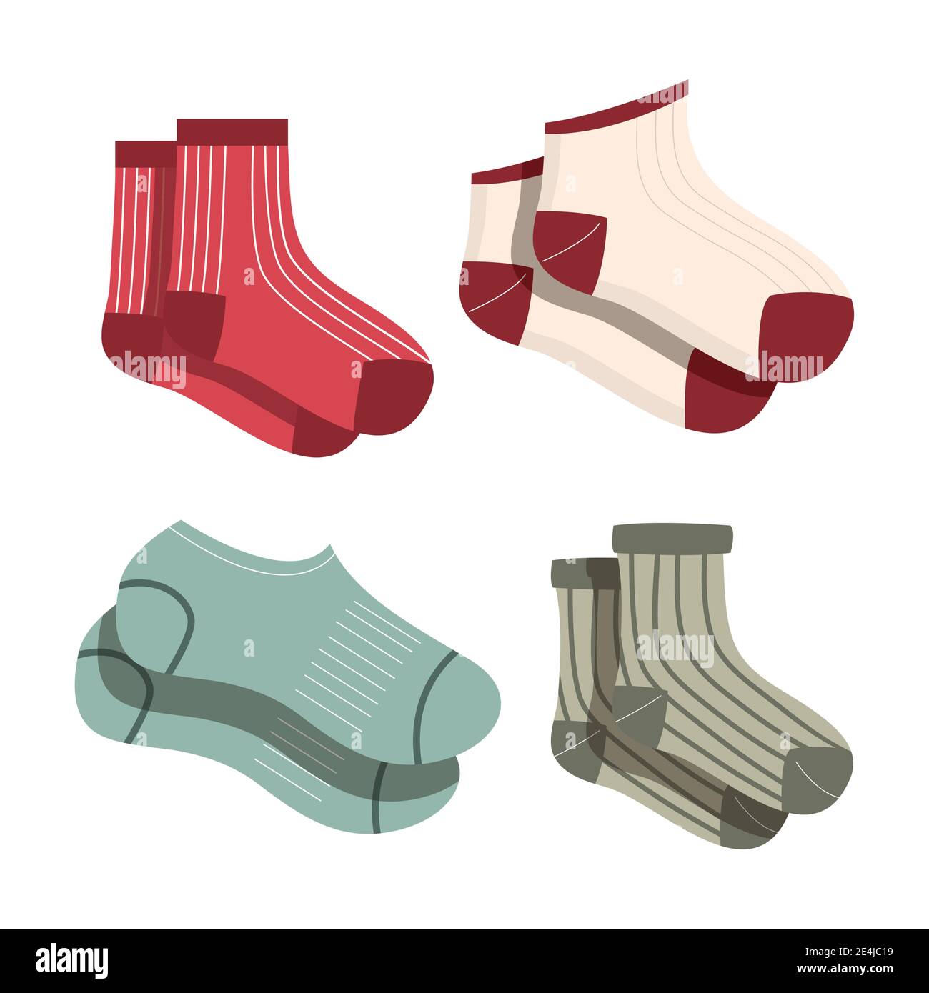 long and short socks icon bundle design, Cloth fashion style wear and ...