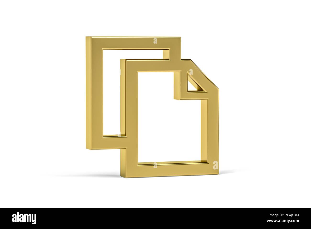 Golden 3d copy icon isolated on white background - 3D render Stock ...