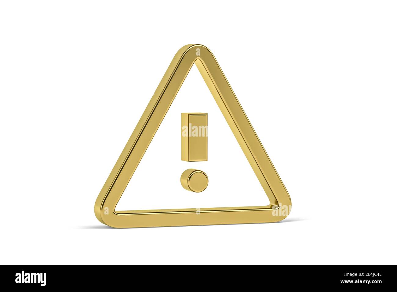 Golden 3d alert icon isolated on white background - 3D render Stock ...
