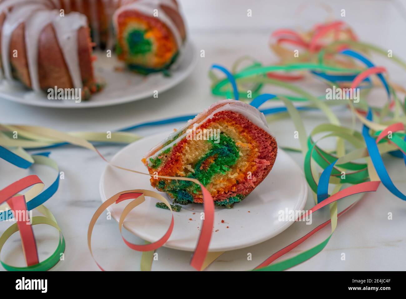 rainbow sponge cake Stock Photo - Alamy