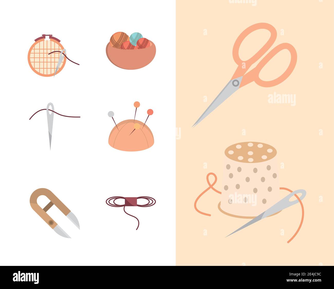 Embroidery and weaving symbol collection design, Sewing and tailor shop ...