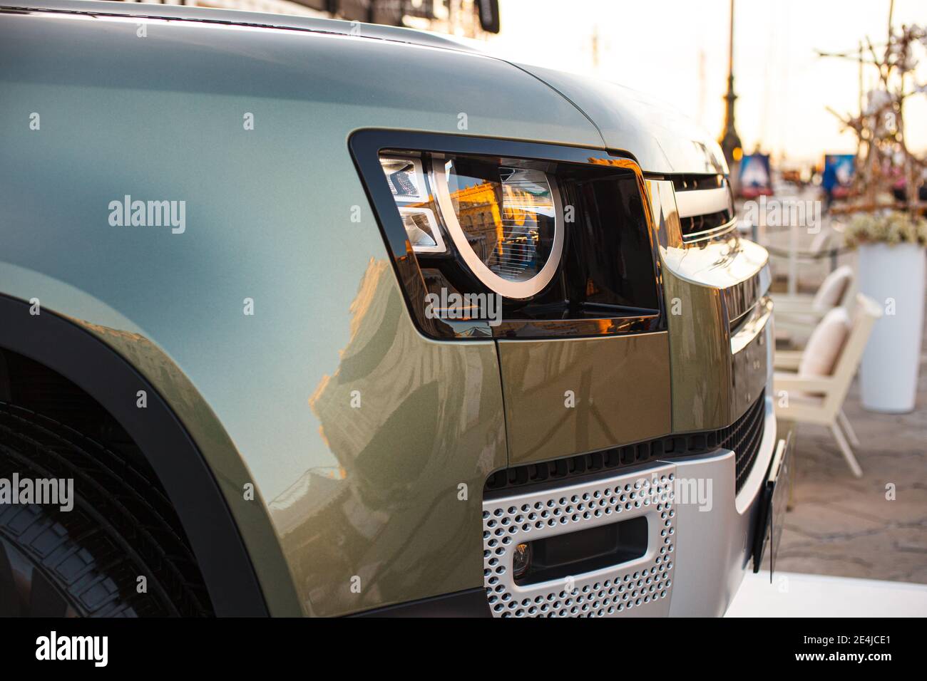 New car headlights. Exterior closeup detail Stock Photo - Alamy