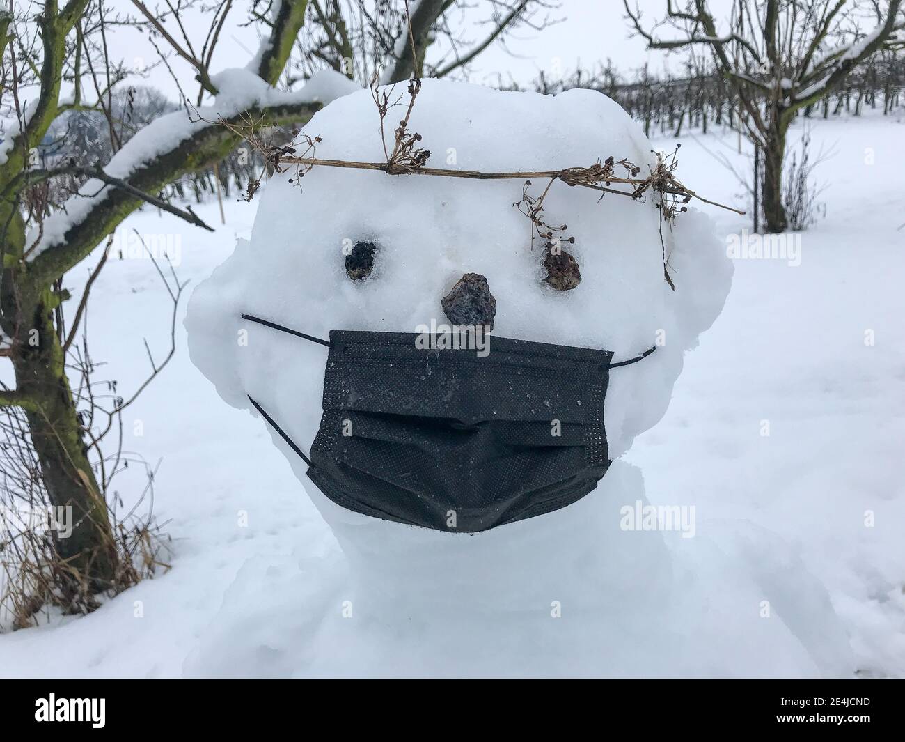 Snowman with mask hi-res stock photography and images - Alamy