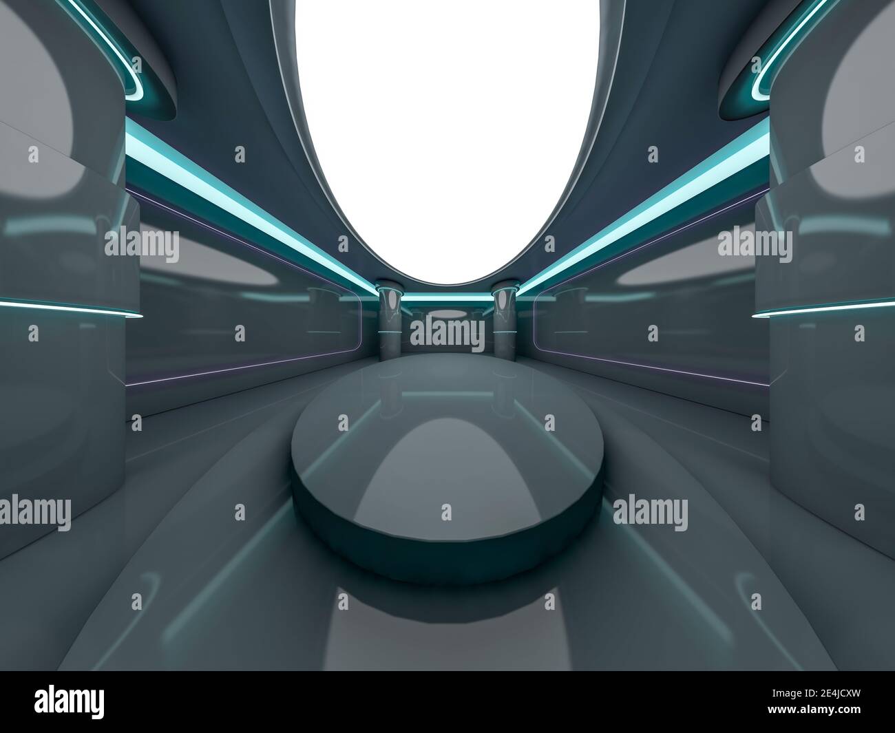 Abstract modern architecture background, empty open space interior. 3D ...