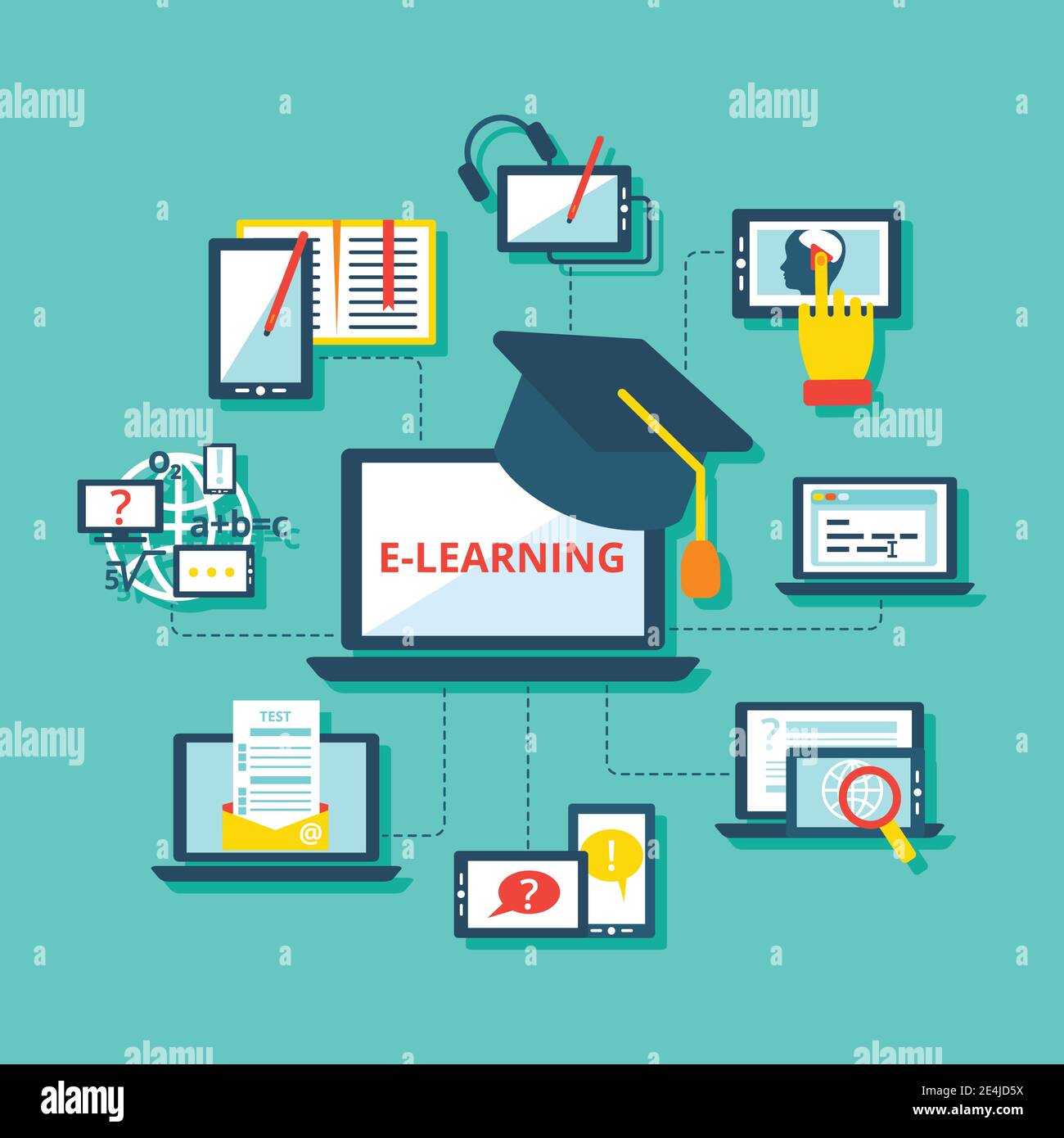 Mobile devices school Stock Vector Images - Alamy