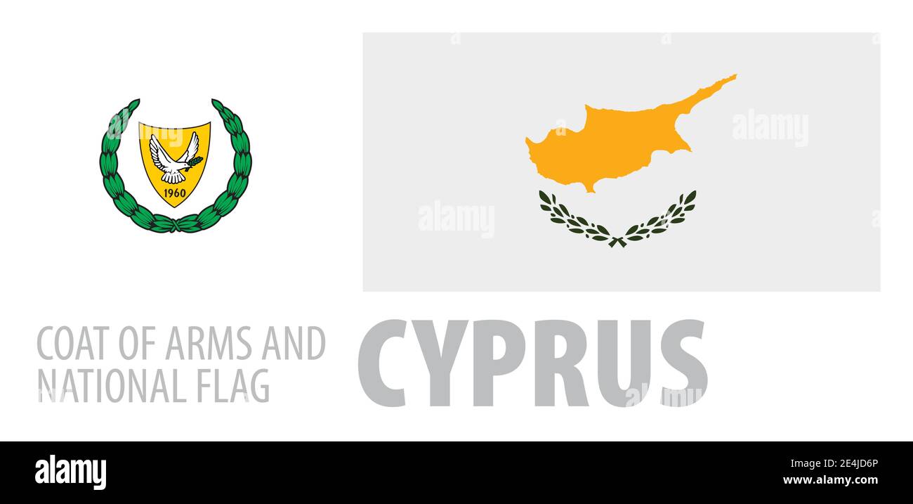 Vector set of the coat of arms and national flag of Cyprus Stock Vector ...