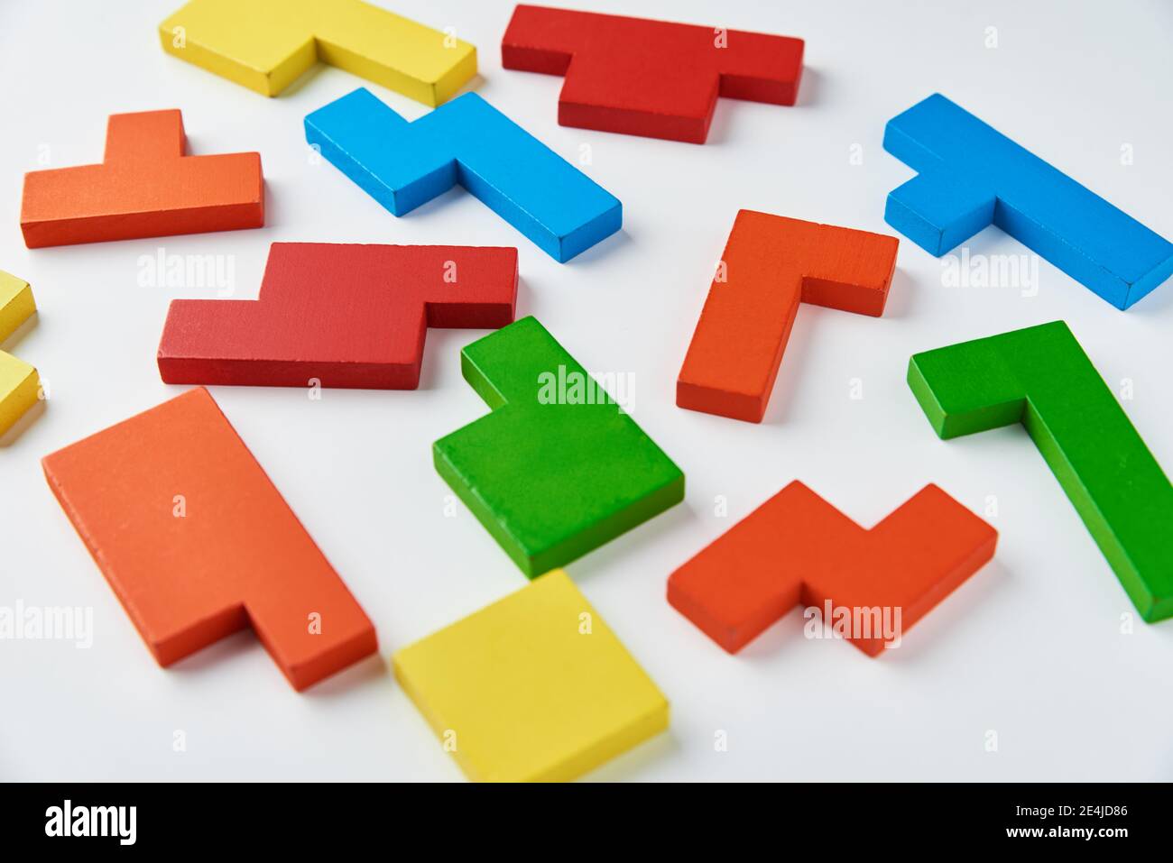 Different wooden blocks on a white background. Concept of logical ...