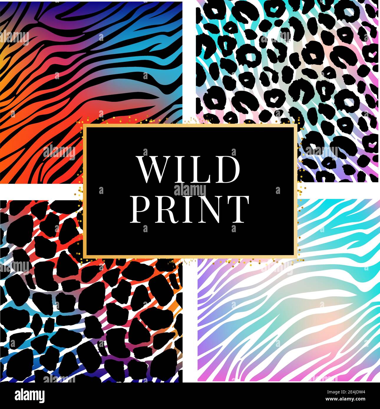 A collection of four different animal print backgrounds. Eps 10 Stock ...