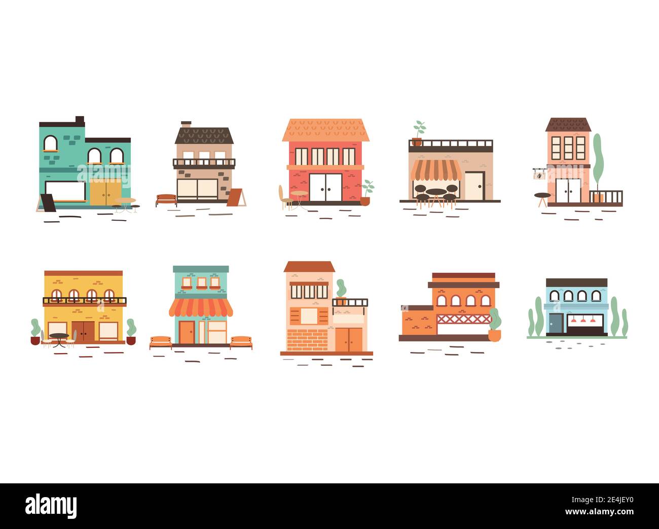 Stores set design of shop retail market and buy theme Vector ...