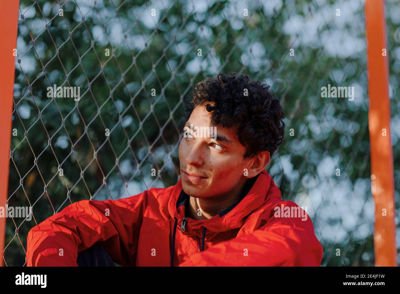 Fence shadow people sitting hi-res stock photography and images - Alamy