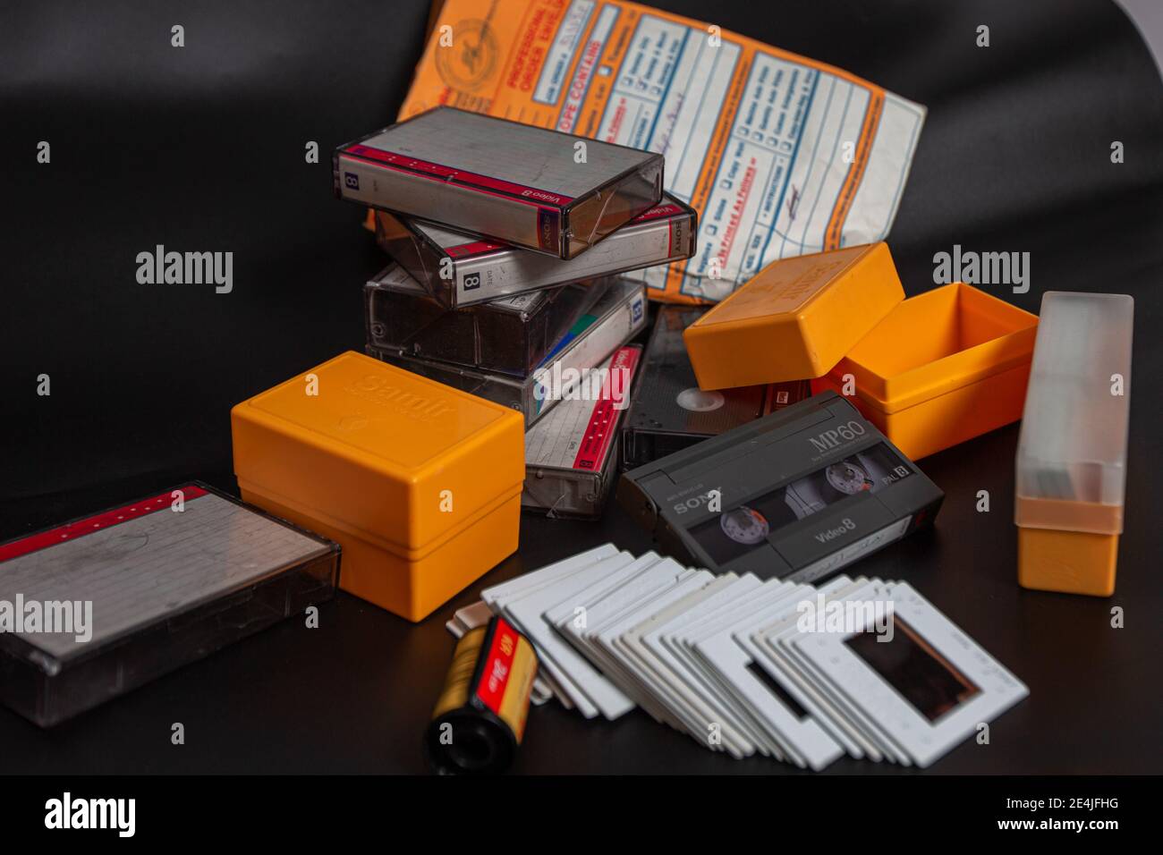 Old Media Stuffs, Old Video Cassette, Old Film reel,Negative Photo reel ...