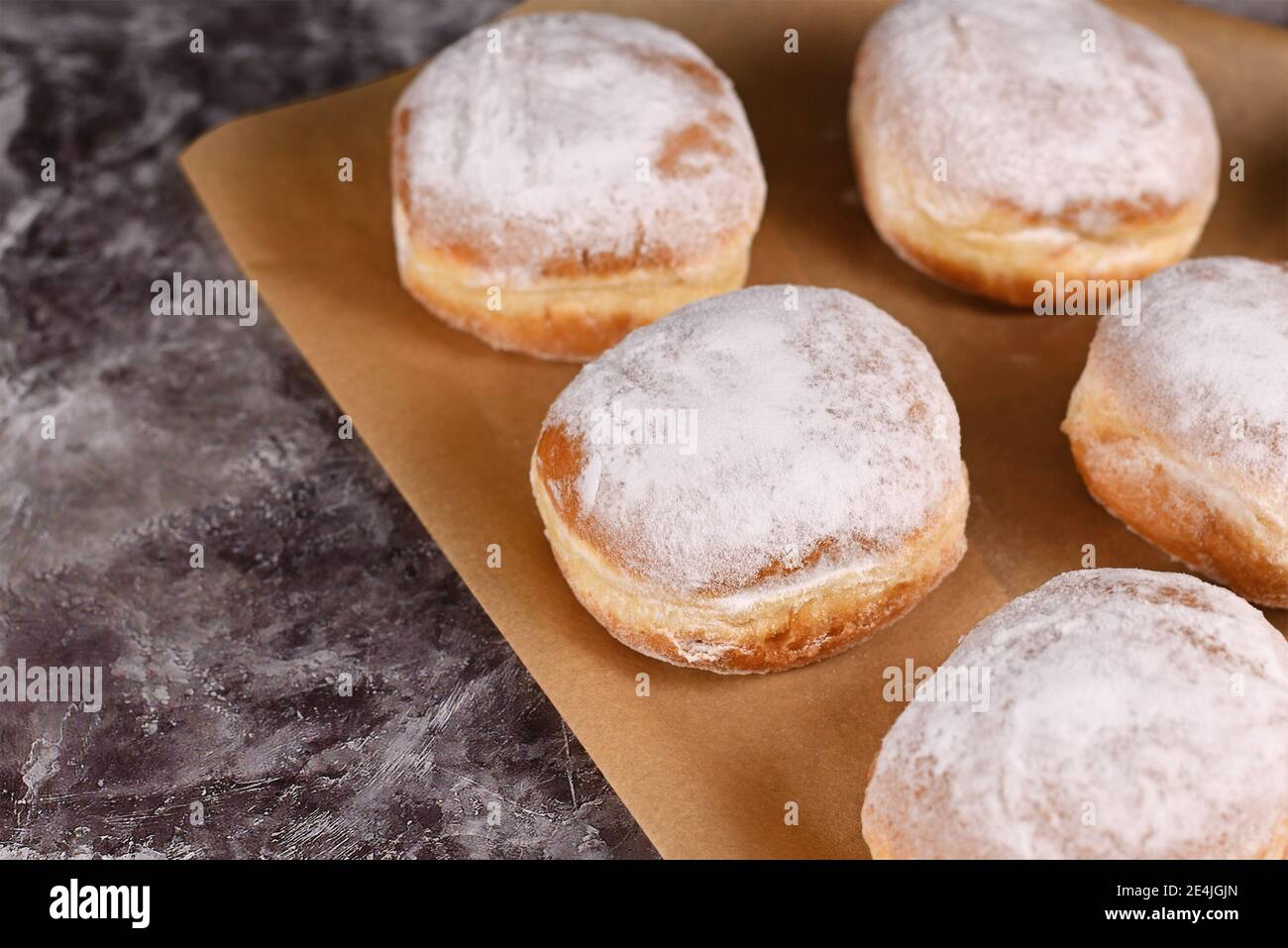 'Berliner Pfannkuchen', a traditional German donut like dessert filled ...