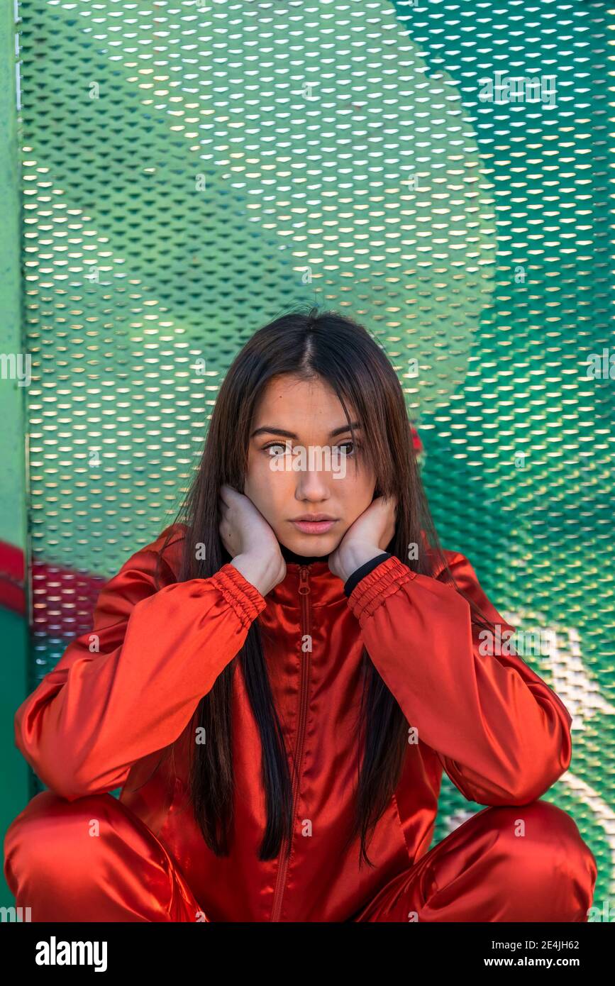 Beautiful young caucasian woman sitting hi-res stock photography and ...