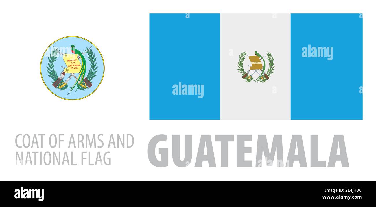 Vector Set Of The Coat Of Arms And National Flag Of Guatemala Stock Vector Image And Art Alamy