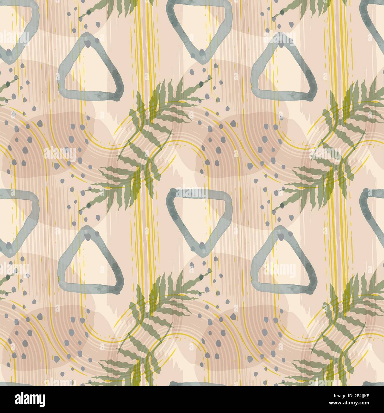 Modern trendy mid century abstract shapes seamless pattern. Geometric ...