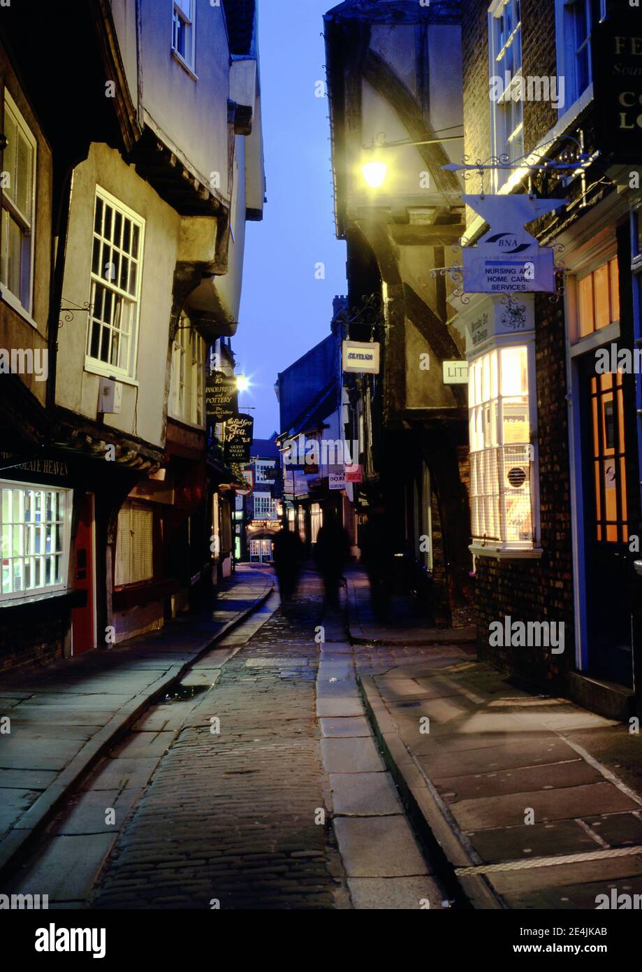 The shambles at Night, York, England Stock Photo - Alamy