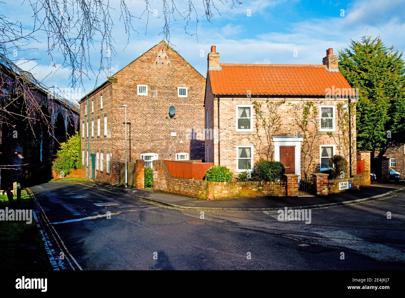 The Old Market and West Street, Yarm on Tees, North East England Stock ...