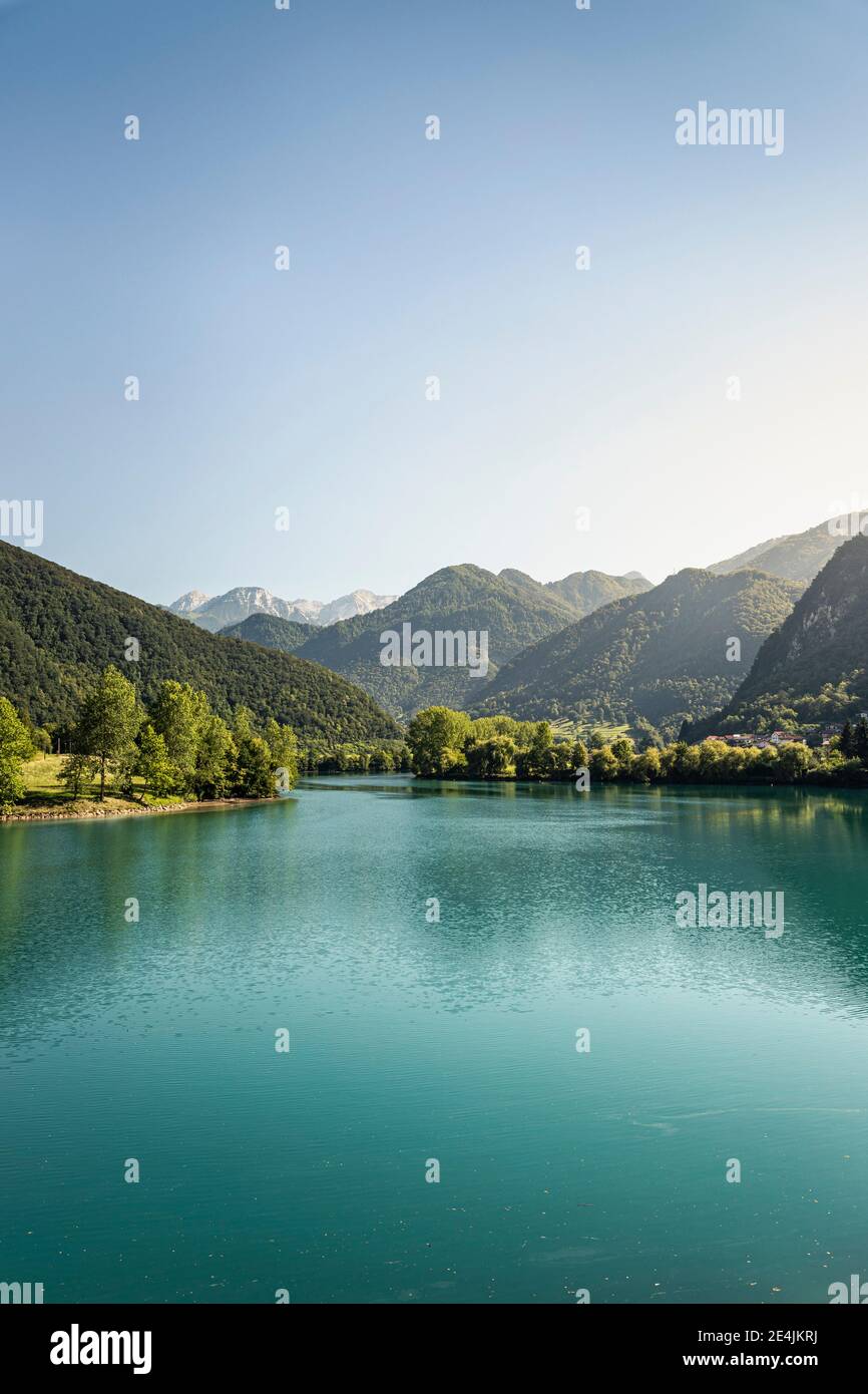 Turquoise river in mountain landscape Stock Photo - Alamy