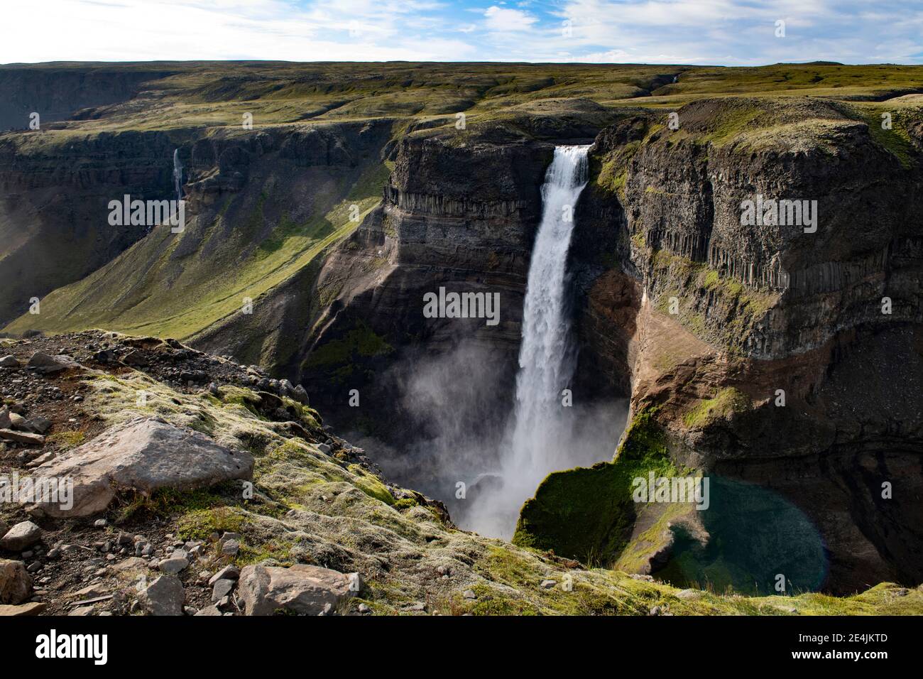 Beautiful view of Haifoss waterfall at Iceland Stock Photo - Alamy