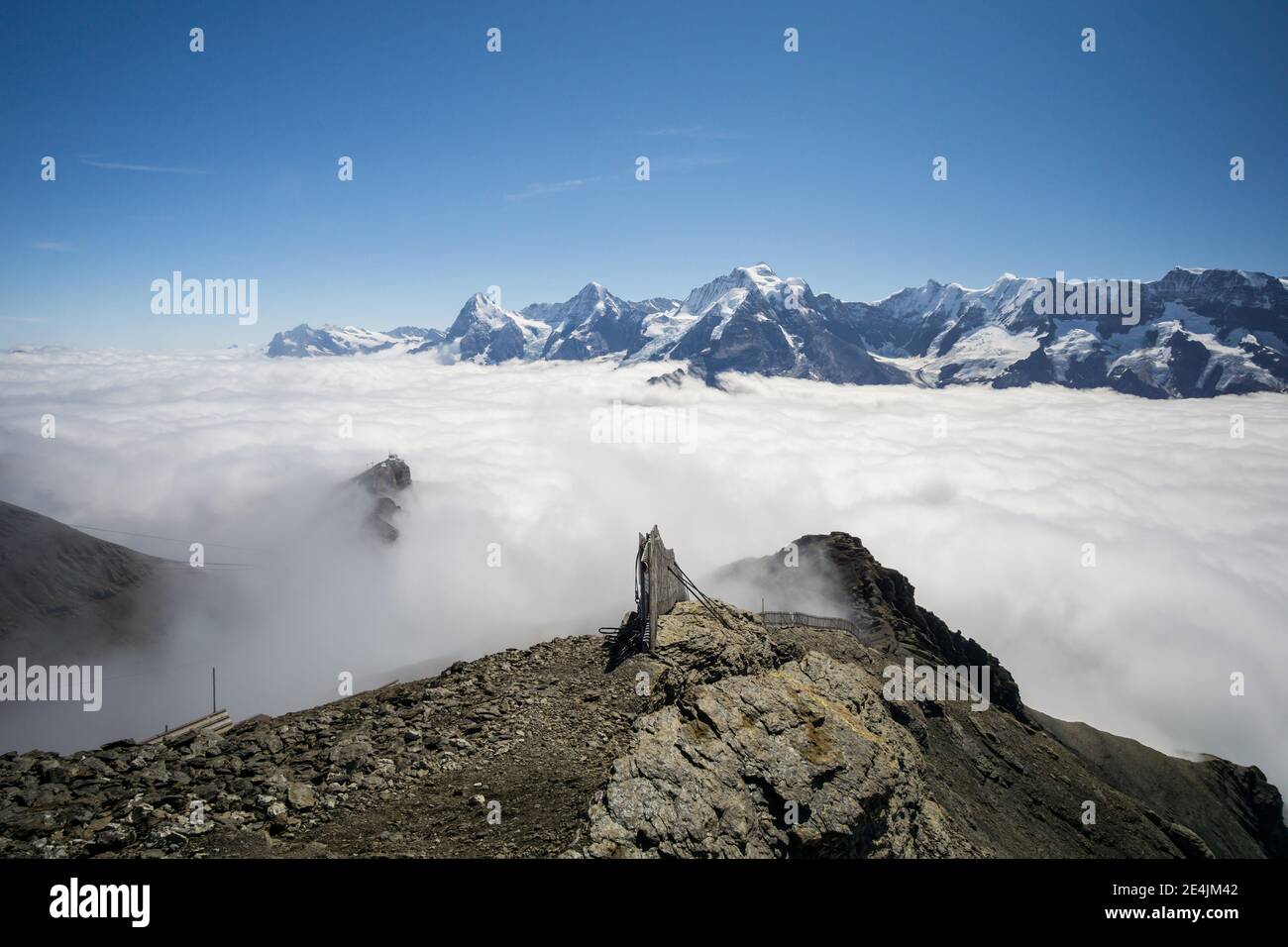View of the Bernese Alps from the Schilthorn in the Bernese Oberland ...