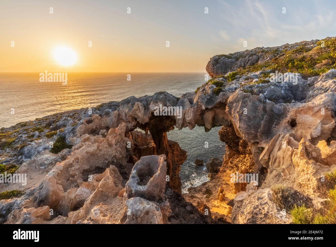 Window rock arch and Pacific Ocean at sunset, Australia Stock Photo - Alamy