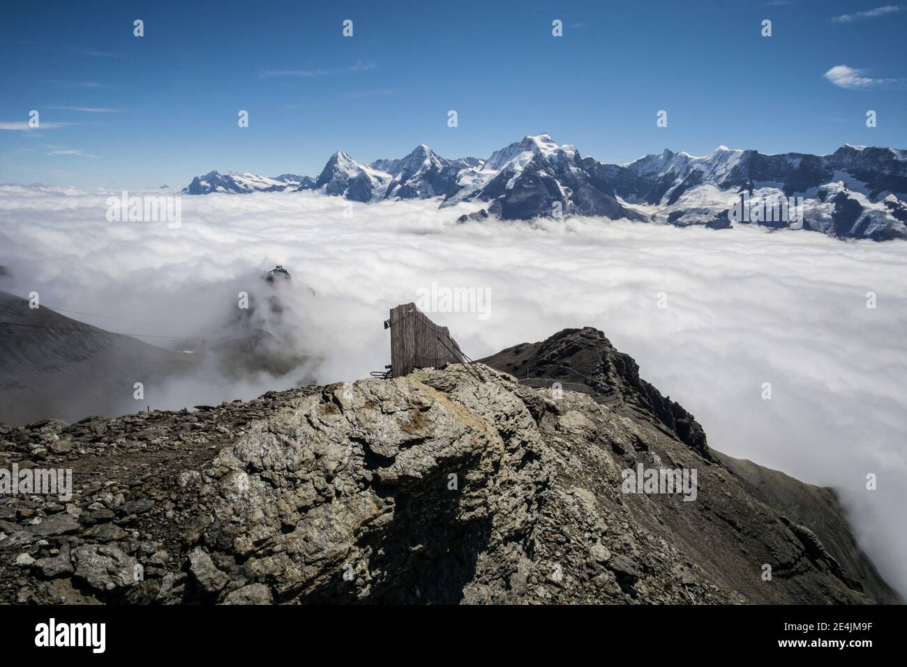View of the Bernese Alps from the Schilthorn in the Bernese Oberland ...