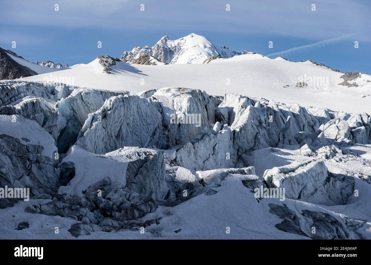 Glacier du Tour, glacier and mountain peaks, high alpine landscape ...