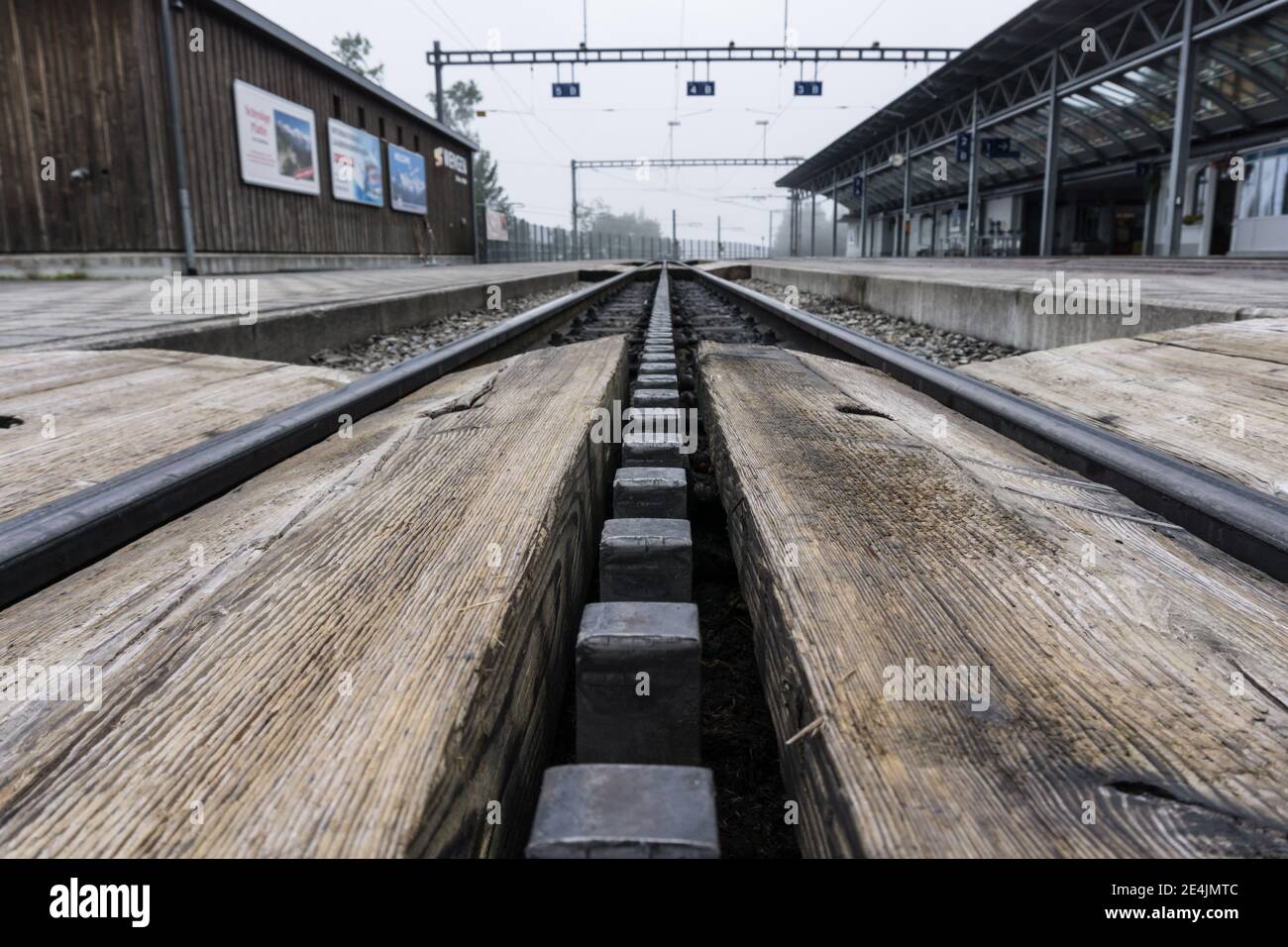 Close up detail of the Strub rack system teeth of the Bernese Oberland ...