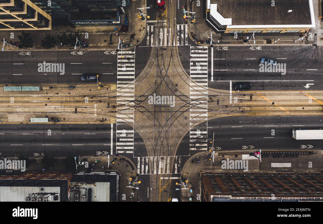 large traffic intersection from above Stock Photo - Alamy