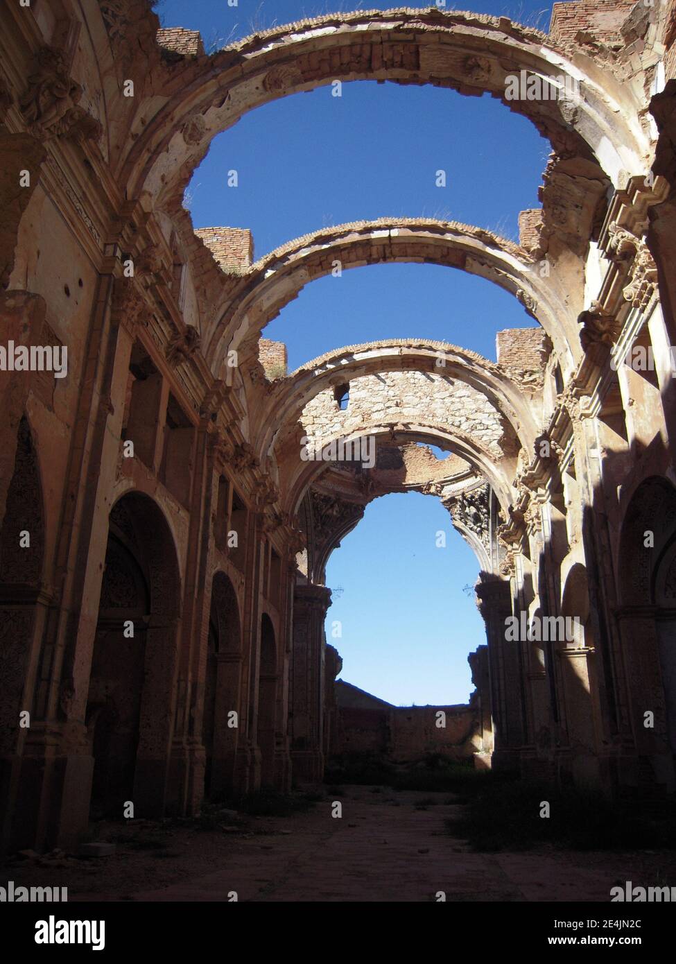 Vertical shot of ruins of an ancient building in Zaragoza, Spain Stock ...