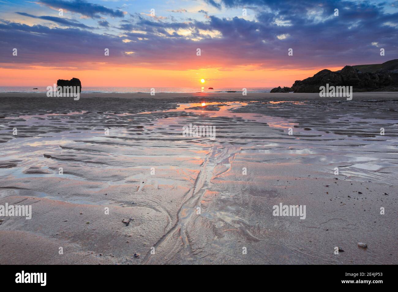 Sandy beach beach on the coast, Scotland, Great Britain Stock Photo - Alamy