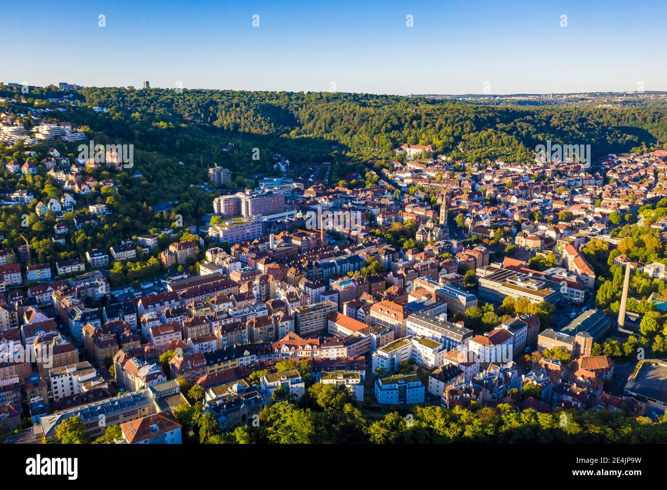 Germany, Baden-Wurttemberg, Stuttgart, Aerial view of residential city ...