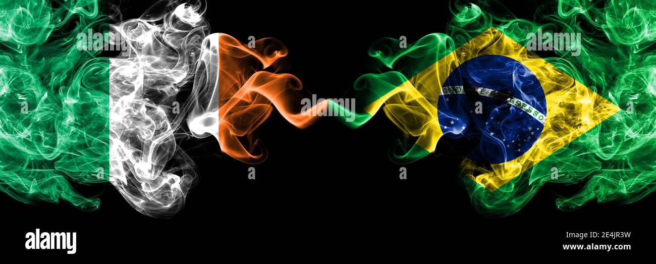 Republic of Ireland, Irish vs Brazil, Brazilian smoky mystic flags ...