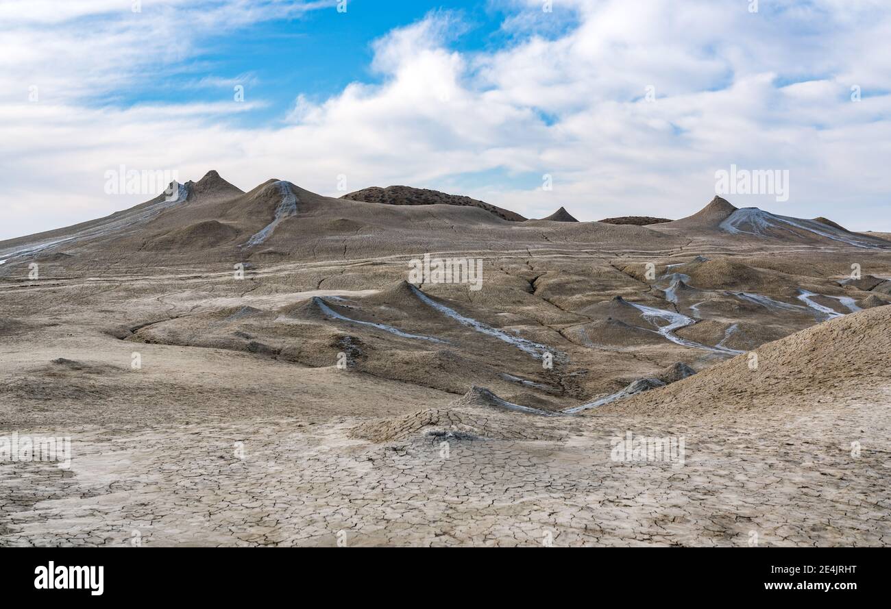 Landscape with mud volcanoes Stock Photo - Alamy