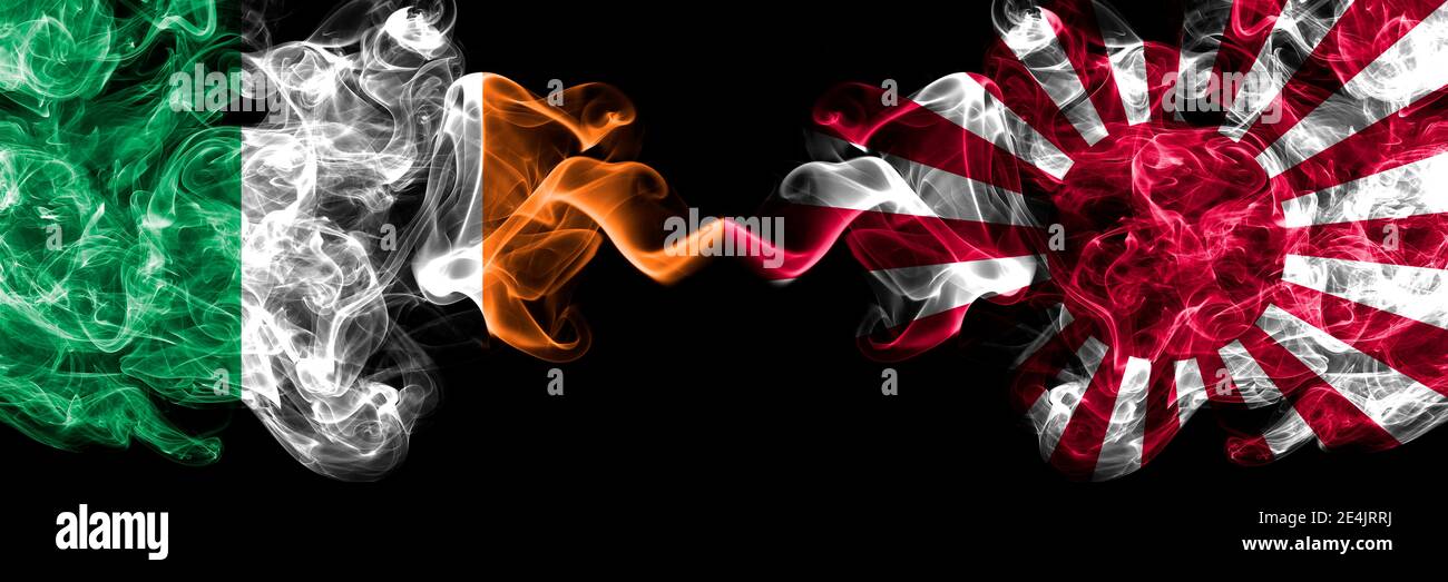 Republic of Ireland, Irish vs Japan, Japanese, sun smoky mystic flags ...
