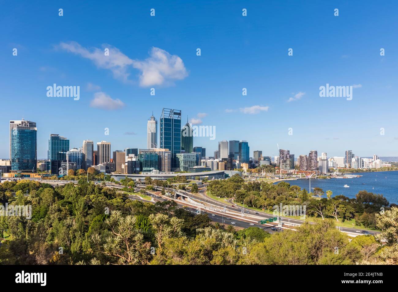 Kings park mounts bay road city skyline background hi-res stock ...