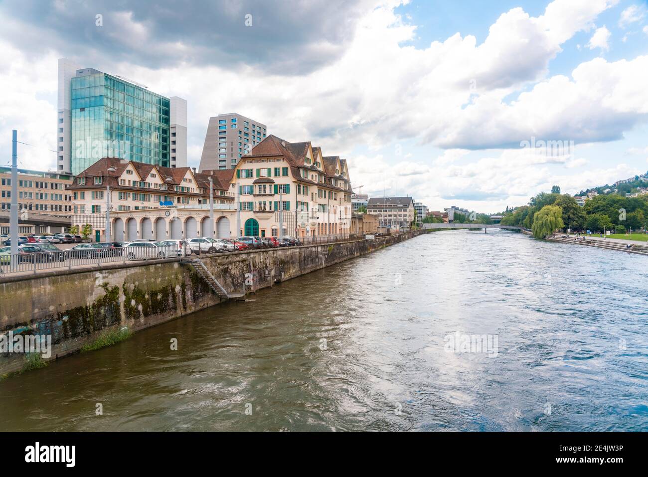Switzerland, Zurich, Limmat river and buildings Stock Photo - Alamy