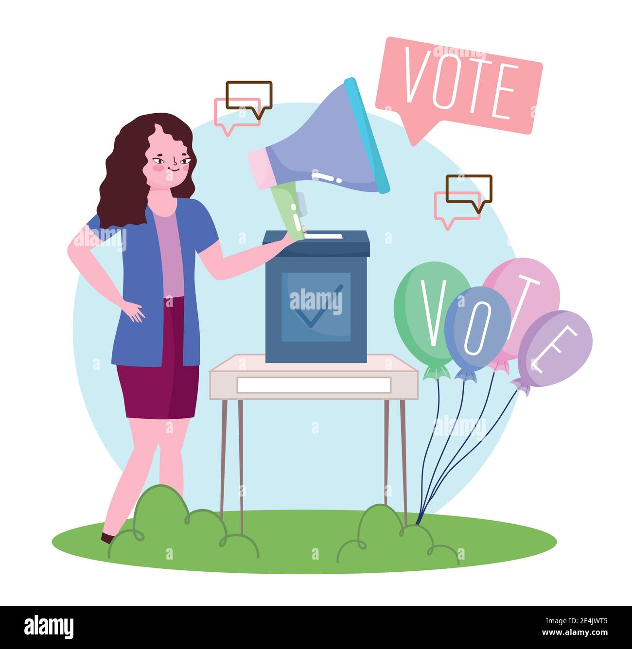 election campaign woman voting for candidate vector illustration Stock ...