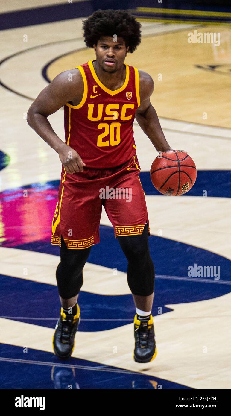 Hass Pavilion. 23rd Jan, 2021. CA U.S.A. USC Trojans guard Ethan ...