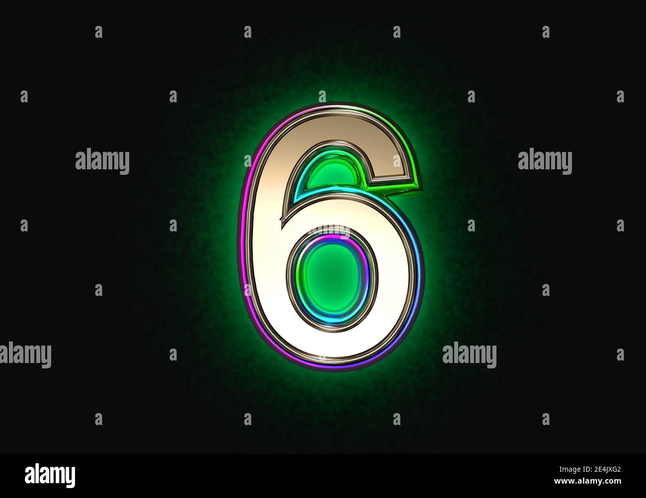 Grey metallic with colorful dichroic film outline and green backlight ...